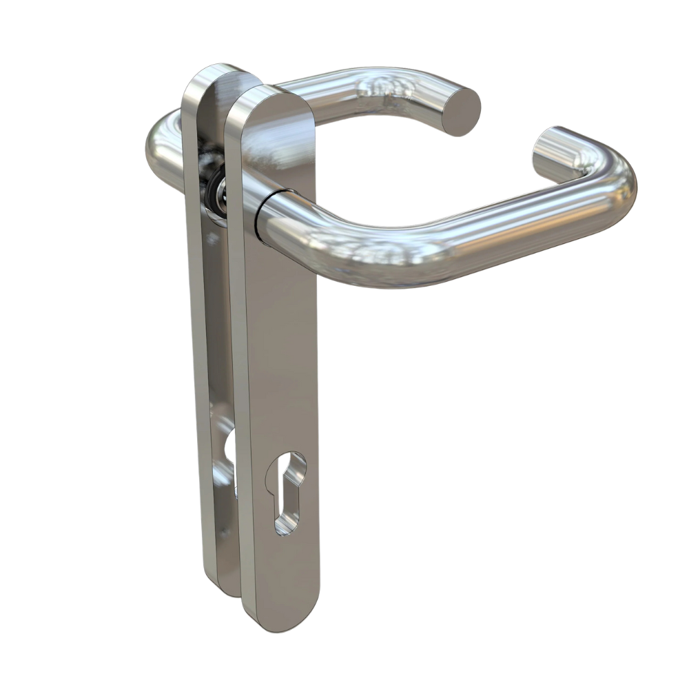 Assa Abloy Set of lever handles on narrow longplate. Suits EL460/1 ...